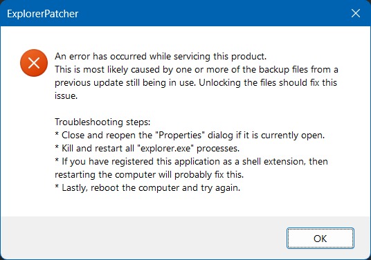 Cannot uninstall · Issue #2344 · valinet/ExplorerPatcher · GitHub