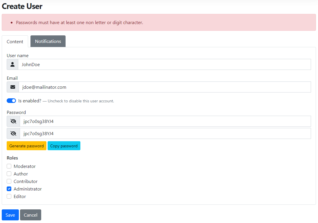 Create user generate password does not consistently meet default password requirement · Issue ...