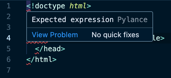 Pylance reports errors in EJS file · Issue #4591 · microsoft/pylance-release · GitHub