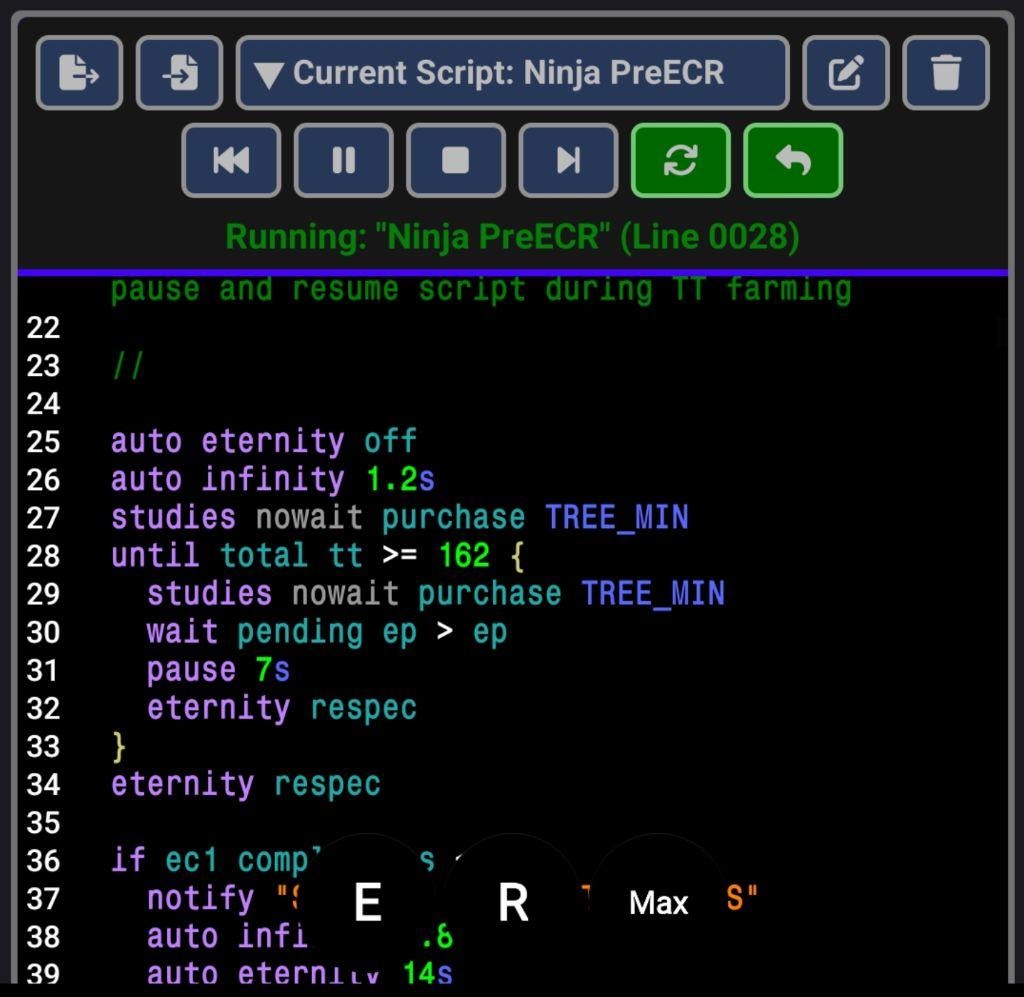 Automator Doesnt Highlight Currently Running Line · Issue 657 · Antimatter Dimensionsmobile