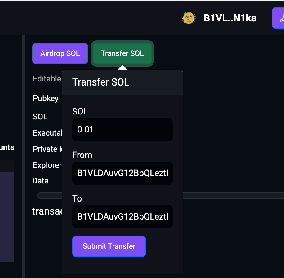 Transfer SOL should be associated with wallet · Issue #185 ...
