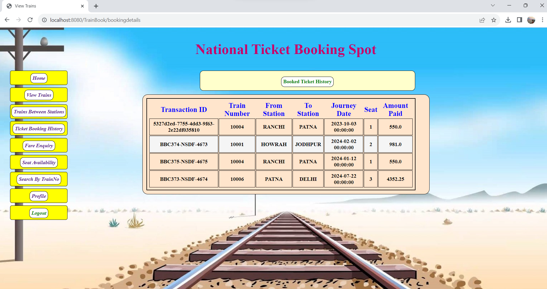GitHub - sajidshamim99/Train-ticket-reservation-system: A user-friendly ...