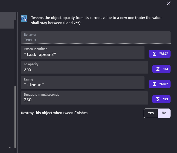 Bug - tween opacity object (Panel Sprite) from 0 to 255 - Objects remain transparent · Issue ...