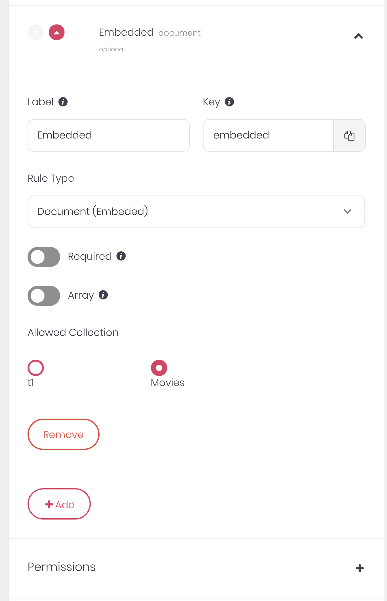 🐛 Bug Report: Can't add Rule for single embedded Document (without Array option) via UI on ...