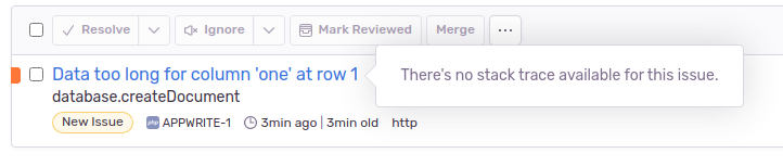 🐛 Bug Report: Sentry Says Stacktrace is Missing · Issue #2707 · appwrite/appwrite · GitHub