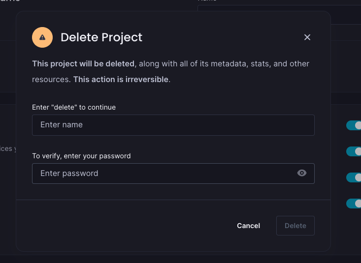 🐛 Bug Report: Enter "delete" to continue label on Delete Project Modal · Issue #4863 · appwrite ...