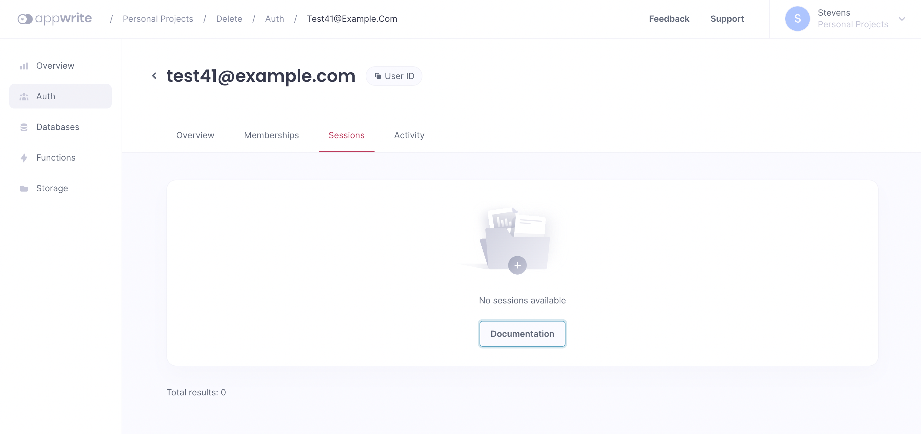 🐛 Bug Report: `Documentation` link on Auth > Sessions is broken · Issue #5189 · appwrite ...