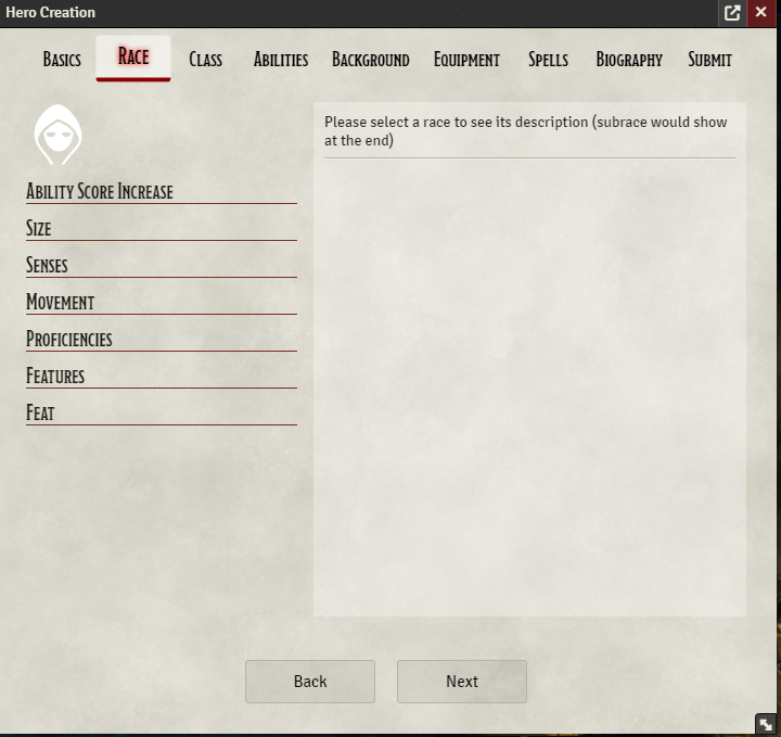 Not able to pick character options · Issue #159 · HeroCreationLab/hero-creation-tool · GitHub