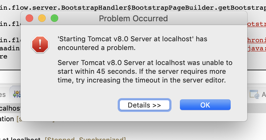 Application Fails To Deploy From Eclipse Due To A Timeout · Issue 6369 · Vaadinflow · Github