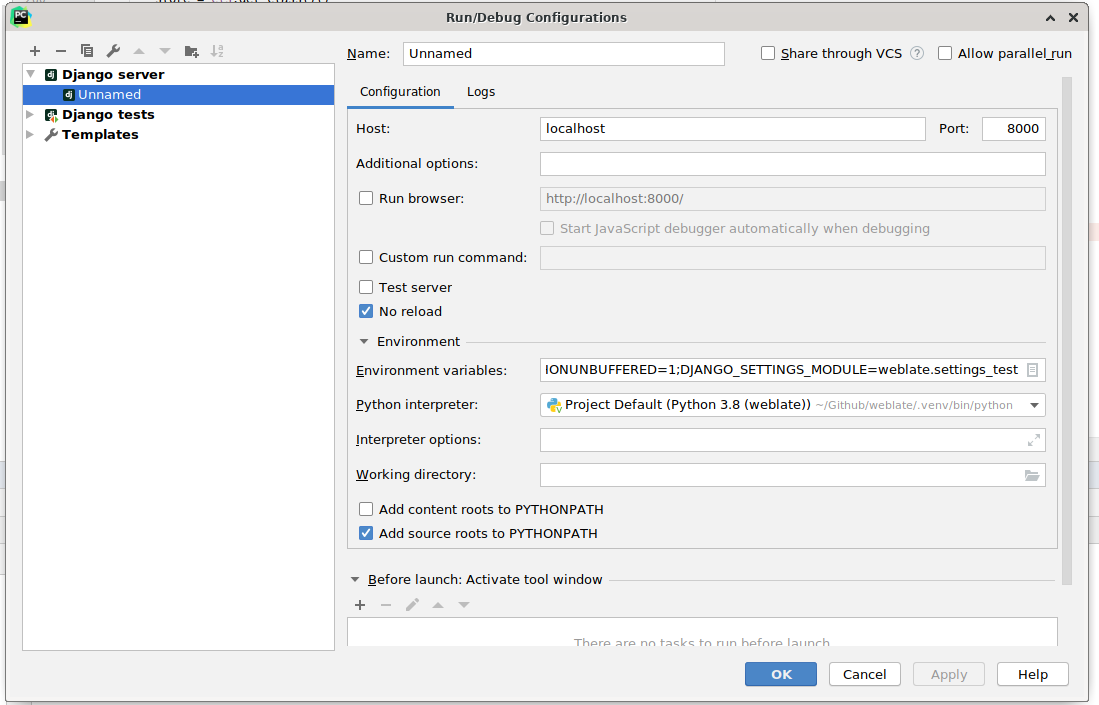 contribution onboarding: debugging Weblate with PyCharm · Issue #3309 · WeblateOrg/weblate · GitHub