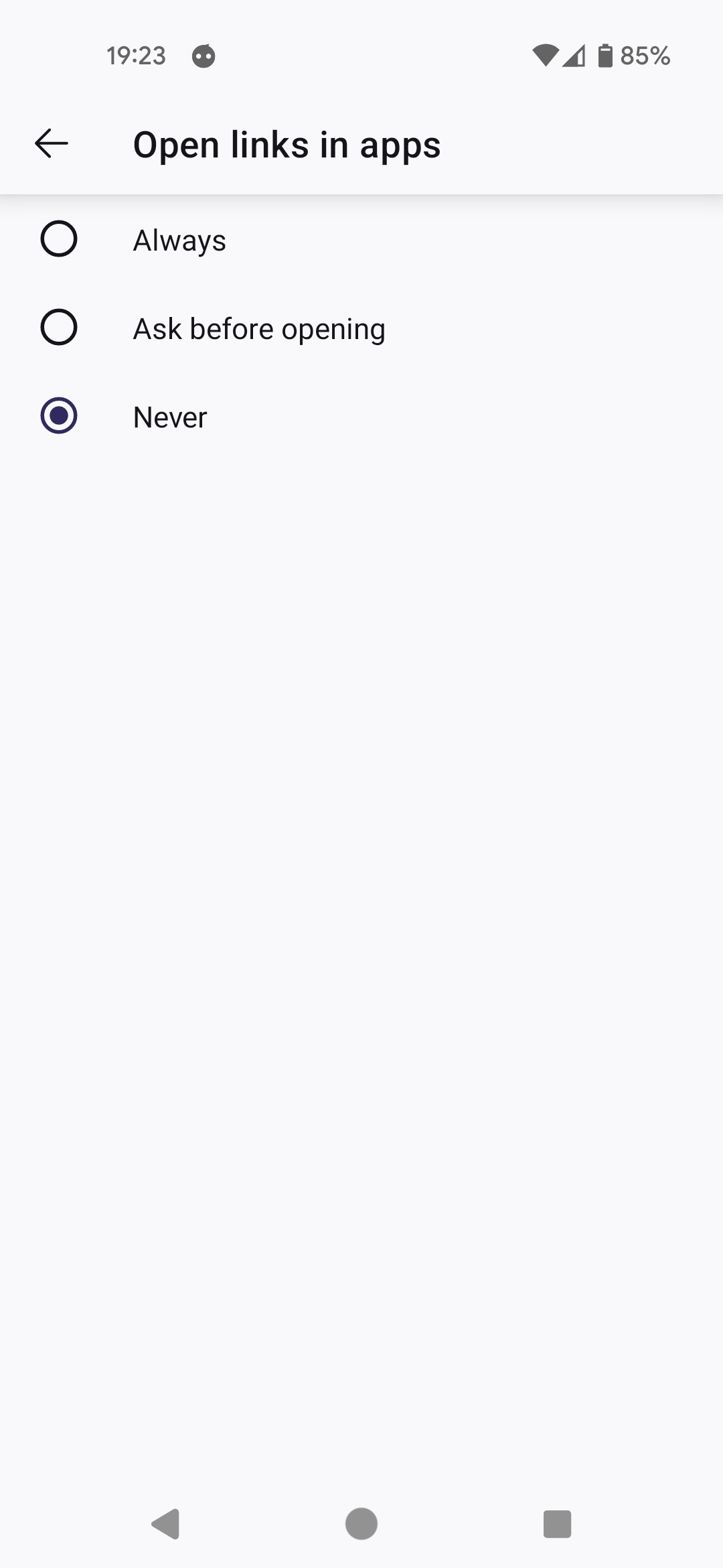 Sign-in leaves you on a confusing redirecting page if "Open links in apps" is disabled in ...
