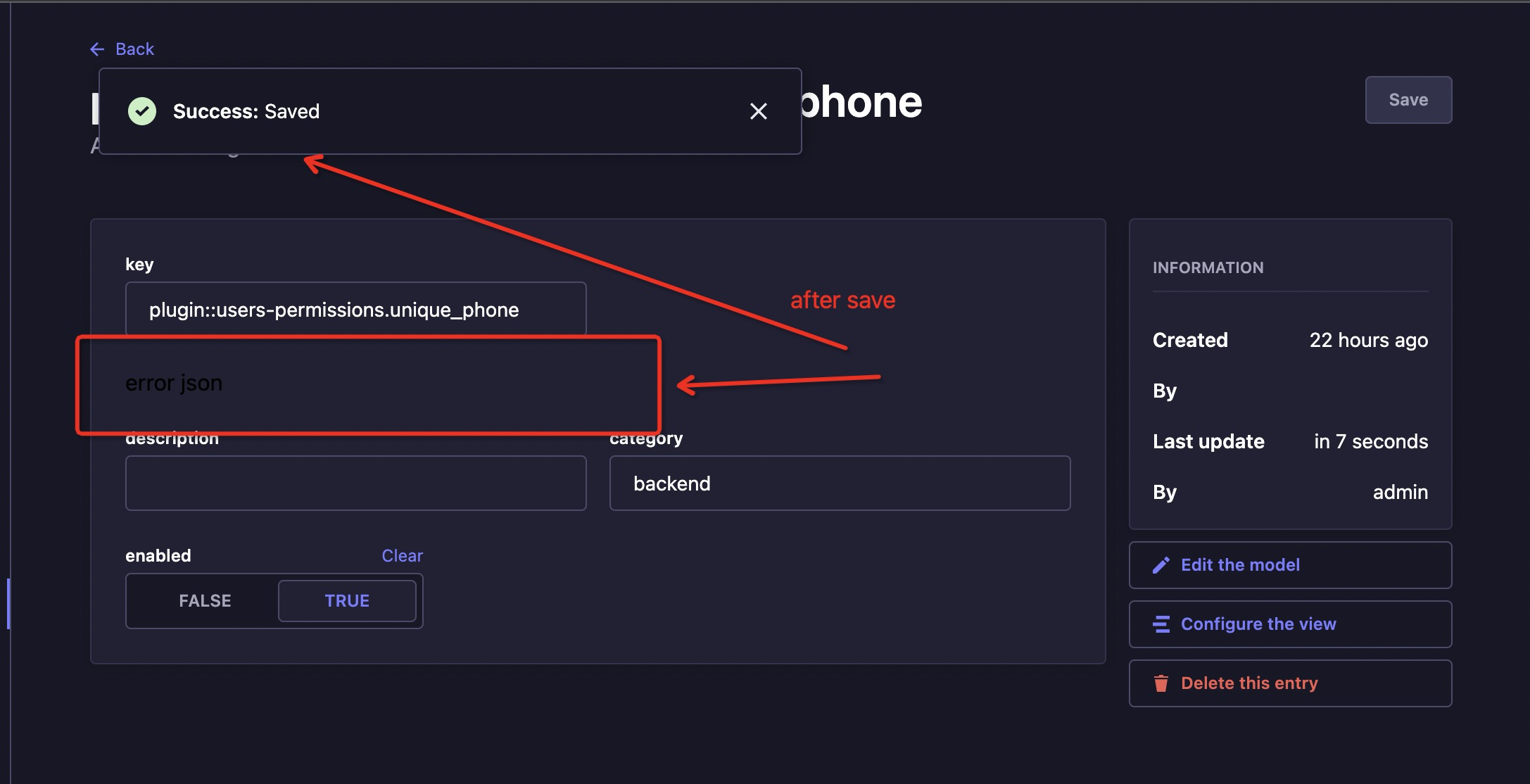 Cant Edit A Json Field When Its Value Is False · Issue 14587 · Strapistrapi · Github
