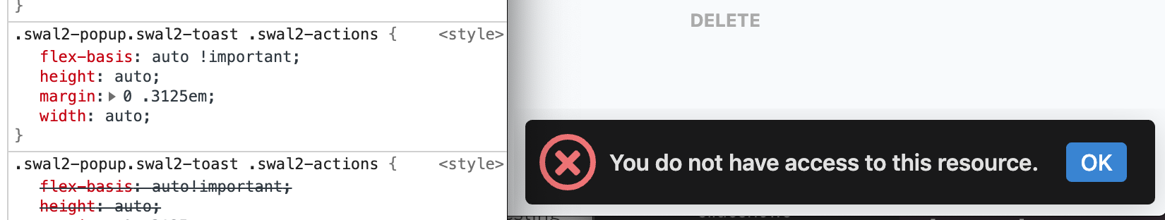 Toast styling issue with confirm button · Issue #1662 · sweetalert2 ...