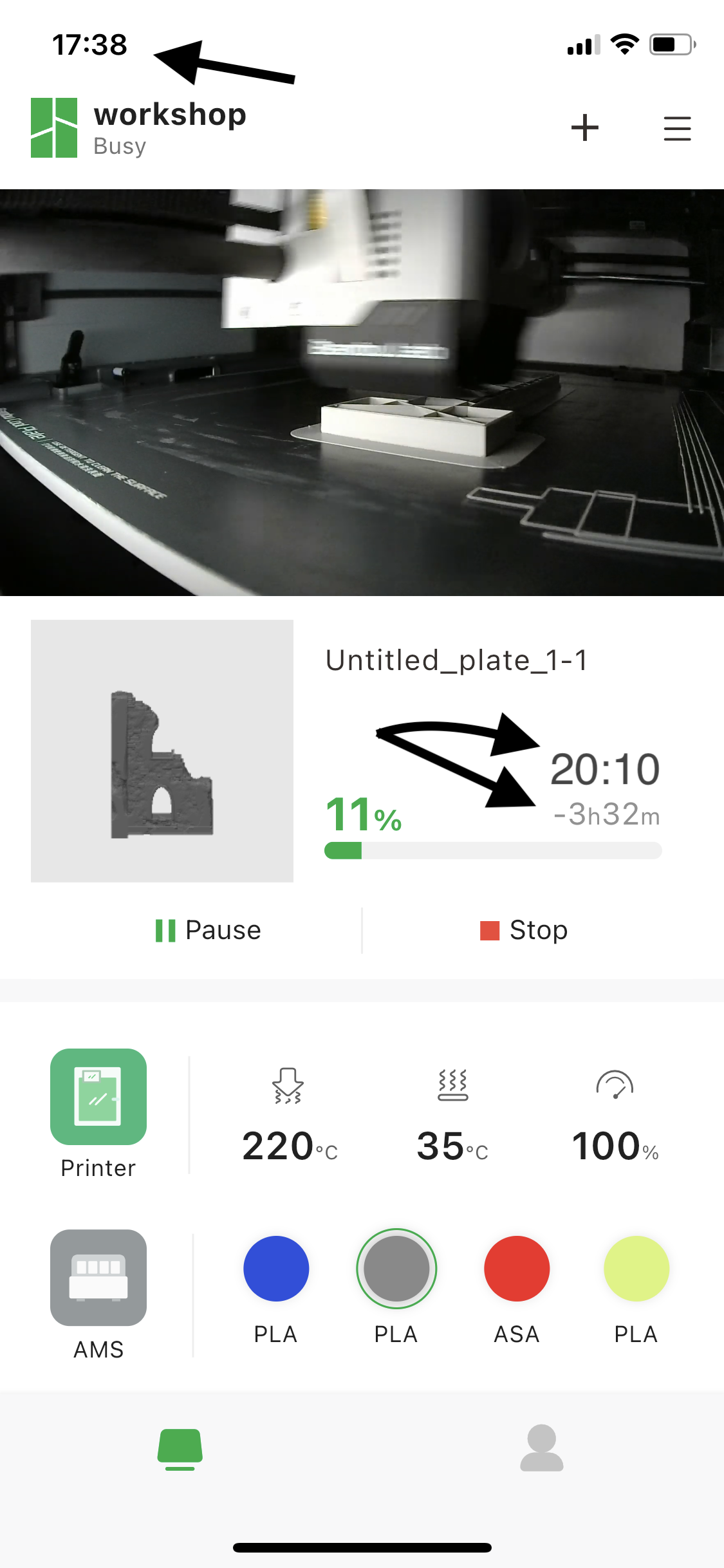 Add actual completion time to print monitoring view · Issue #70 · bambulab/Bambu-Handy · GitHub