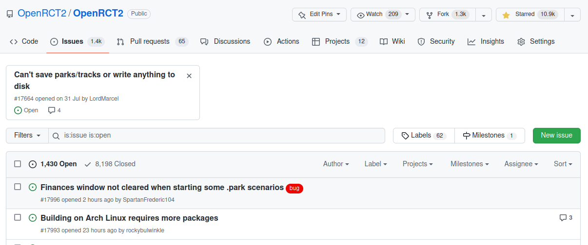 Open rct 2 save bug · Issue #17961 · OpenRCT2/OpenRCT2 · GitHub