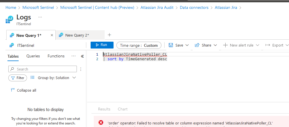 Atlassian Jira Audit cannot fetch any data · Issue #7369 · Azure/Azure-Sentinel · GitHub