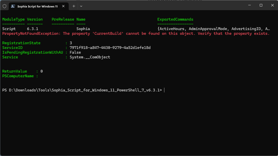 PropertyNotFoundException: CurrentBuild cannot be found on this object. · Issue #449 · farag2 ...