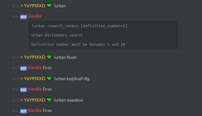 [V2 General] Urban command returns "Error." · Issue #1677 · Cog-Creators/Red-DiscordBot · GitHub