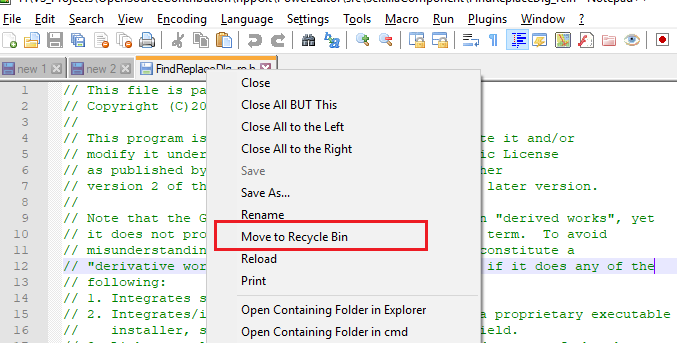 Delete associated file from within Notepad++ · Issue #4636 · notepad ...