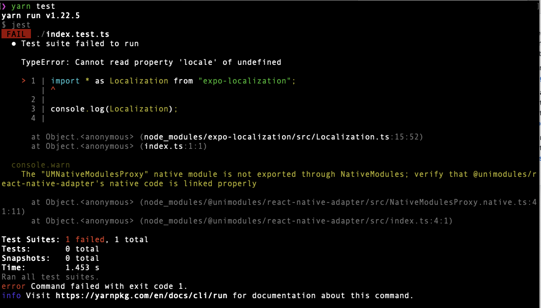 Issue With Expo Localization And Jest In A Bare Workflow App · Issue 11298 · Expoexpo · Github
