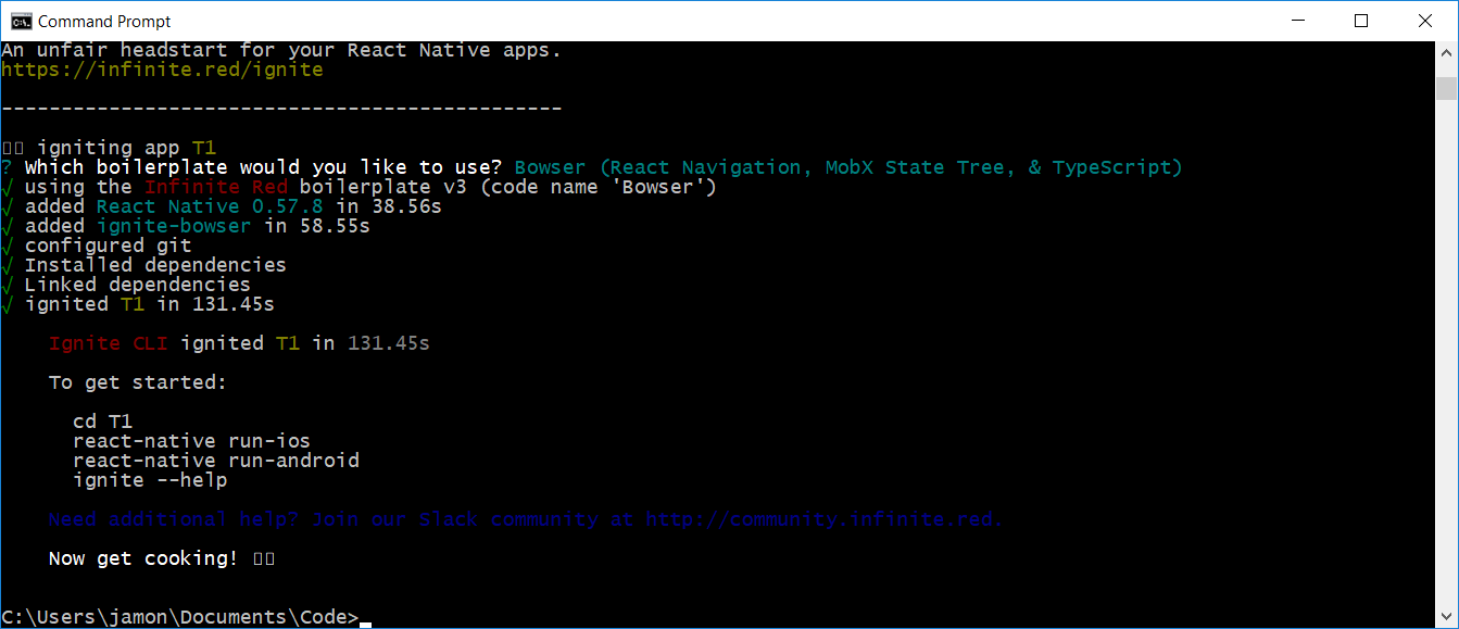 Ignite new app does not work · Issue #1380 · infinitered/ignite · GitHub