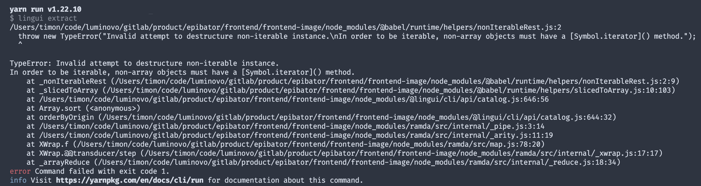 Lingui extract fails with orderBy 'origin' · Issue #1067 · lingui/js-lingui · GitHub