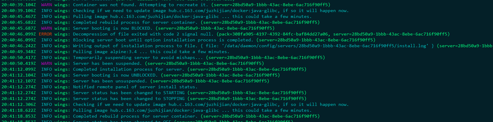 Decompression Of File Exited With Code 2 Signal Null · Issue 1228 · Pterodactylpanel · Github