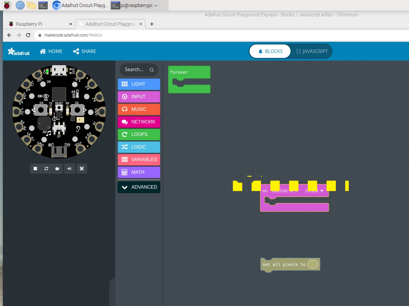 makecode.adafruit.com - Yellow block overlays obstruct view · Issue #1218 · microsoft/pxt ...