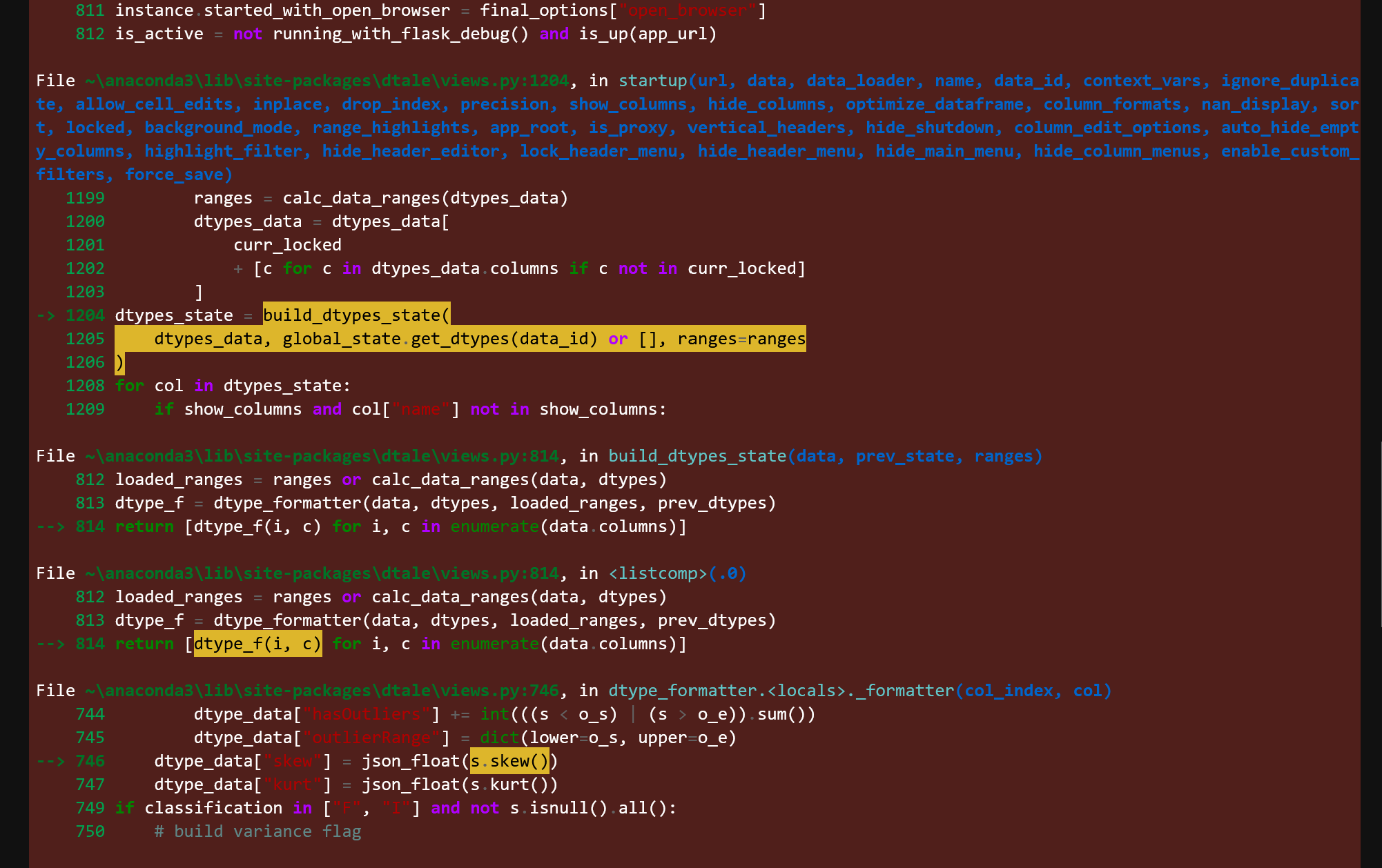 Dtale.show() error with pyarrow backed pandas dataframe? · Issue #823 · man-group/dtale · GitHub