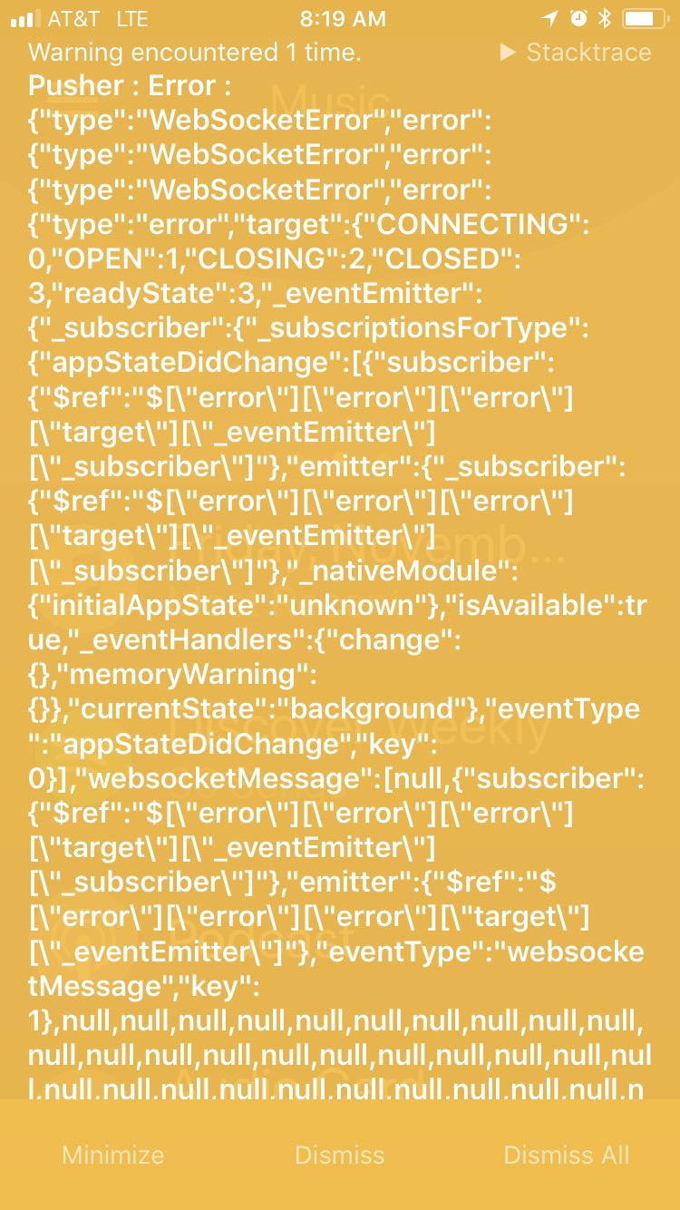 React Native Websocketerror When Switching Network · Issue 260 · Pusherpusher Js · Github