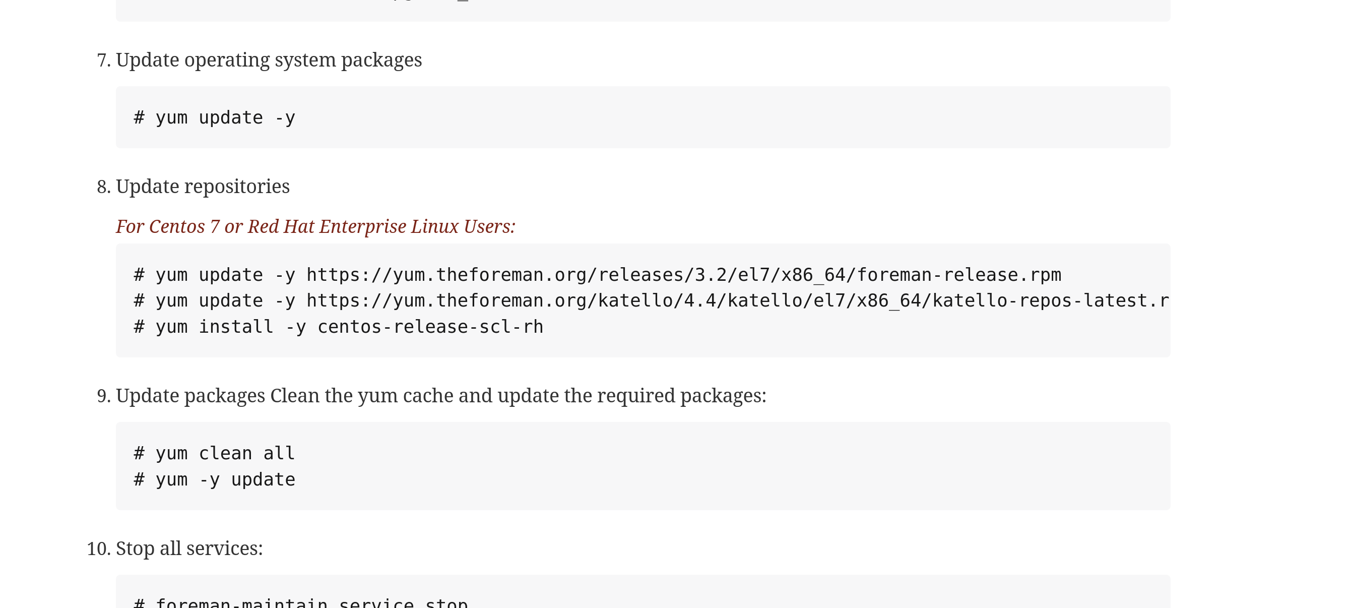 Katello upgrade docs only show repository options for EL7 · Issue #1317 · theforeman/foreman ...