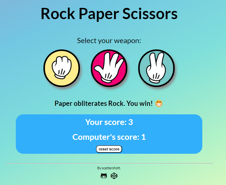 GitHub - scattershott/Rock-Paper-Scissor