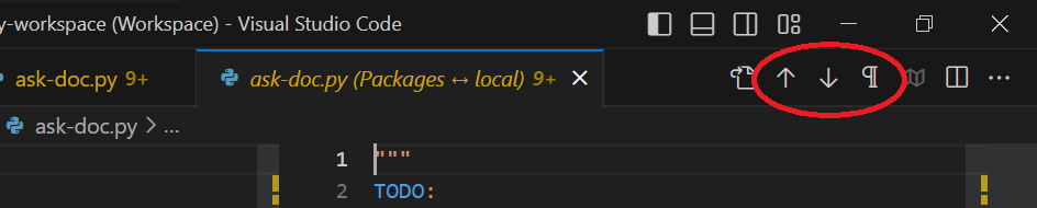 Disable "Previous Change" and "Next Change" buttons in the diff view ...