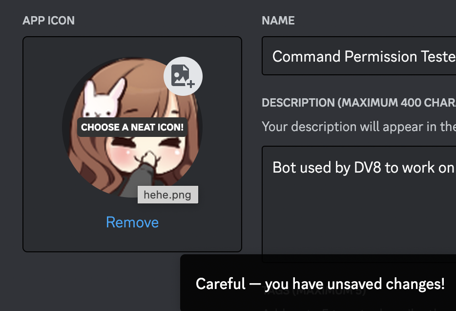 Despite having photos uploaded and set for app and bot PFP's, ALT Text ...