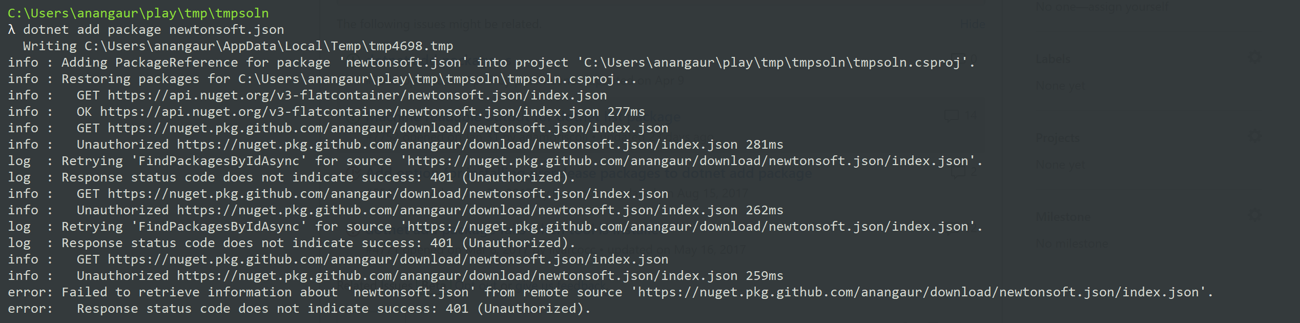 Dotnet Add Package Output Is Not Optimal · Issue 8607 · Nugethome 9038