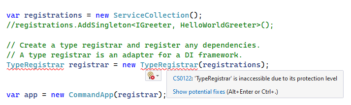 TypeRegistrar should be public · Issue #1110 · spectreconsole/spectre.console · GitHub