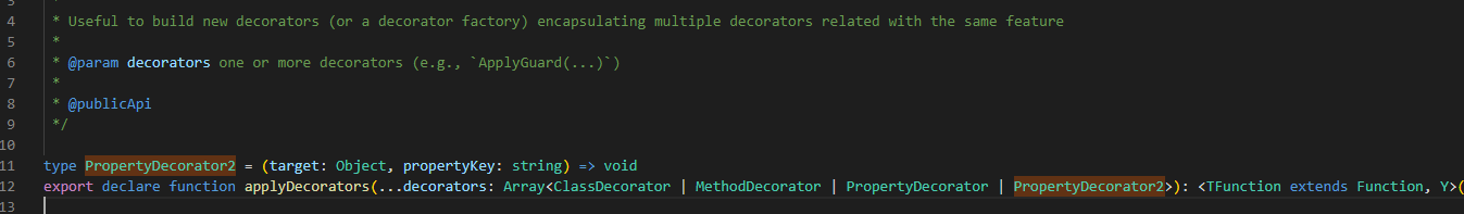 Error Typings On Applydecorators With Class Validator · Issue 3569
