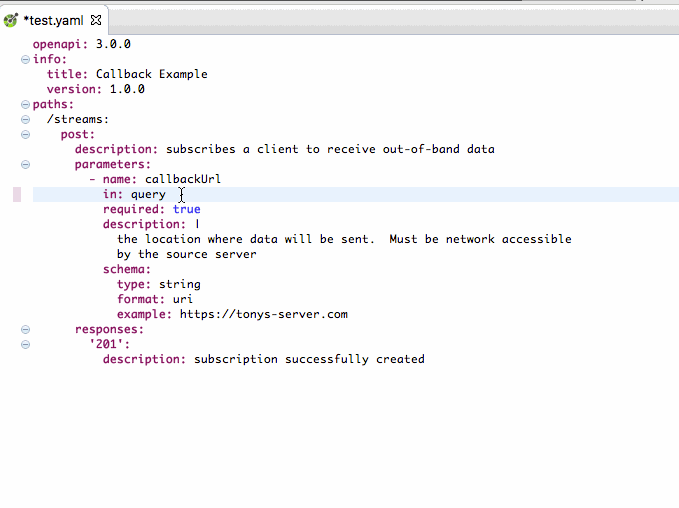 Missing Validation And Content Assist On `in` Property Of Parameter Object · Issue 370