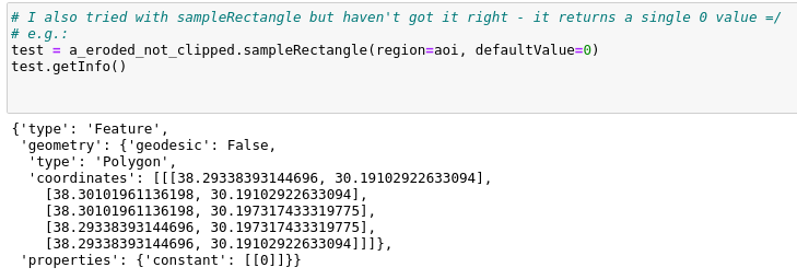 ee_to_numpy() outputs (1,1,1) shape of array · gee-community geemap · Discussion #287 · GitHub