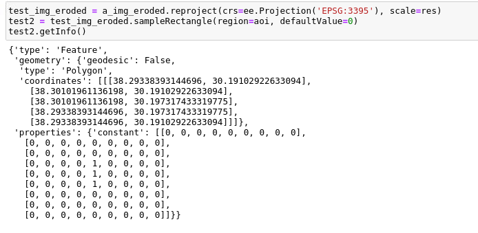 ee_to_numpy() outputs (1,1,1) shape of array · gee-community geemap · Discussion #287 · GitHub