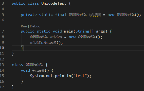 Code formatting is working incorrectly if variable or class name consists of Egyptian ...