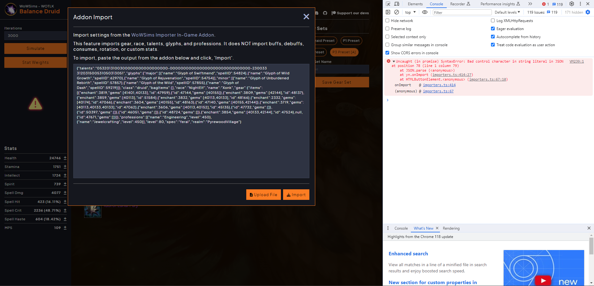 'Addon Import' modal fails to complete action upon interaction with 'Import' primary button ...