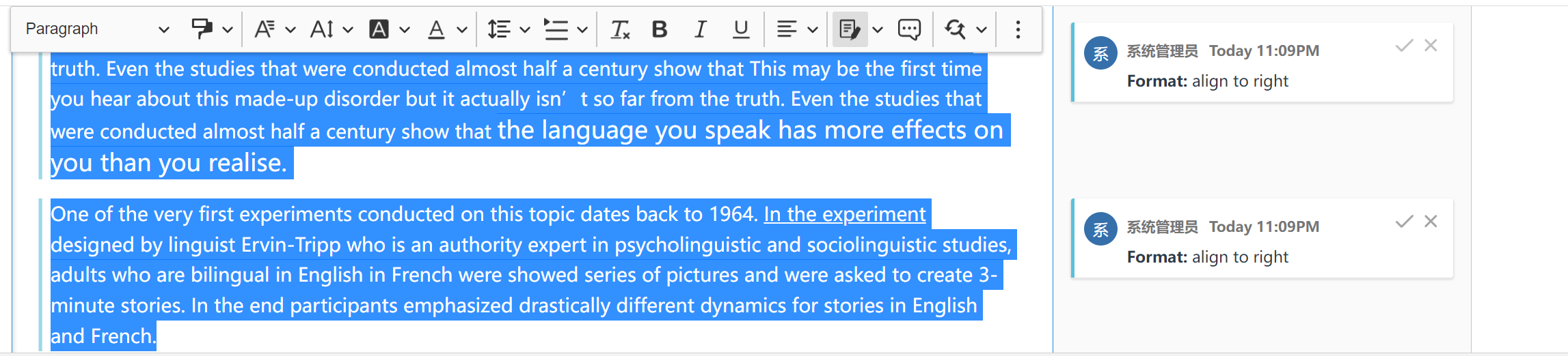 Track and Text alignment · Issue #13815 · ckeditor/ckeditor5 · GitHub