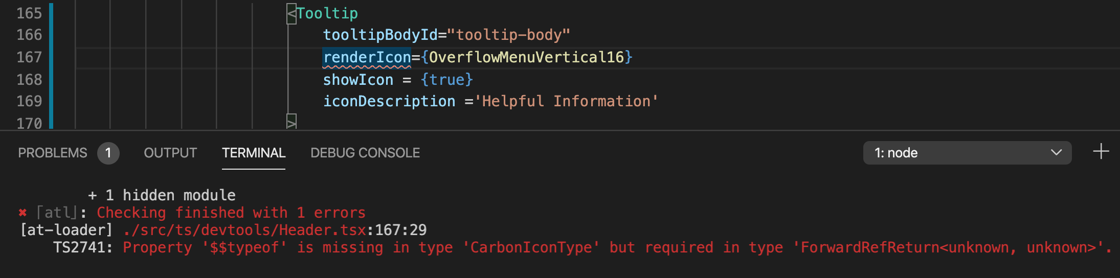 Property '$$typeof' is missing in type 'CarbonIconType' but required in ...