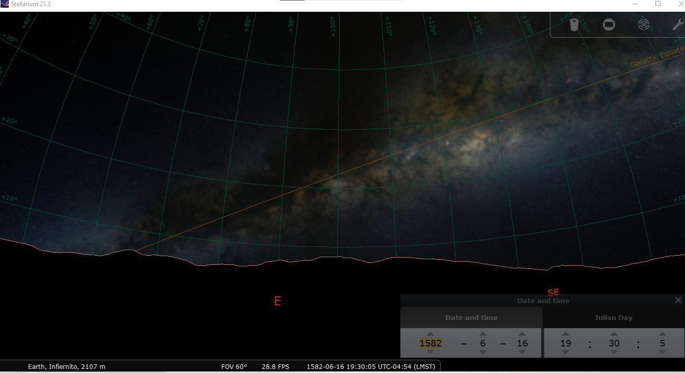 Sudden change of the Milky Way position between 1582 and 1583 · Issue #3464 · Stellarium ...