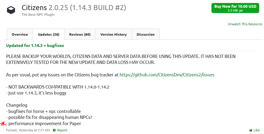 Citizens Cause Server Freeze · Issue 2285 · Papermcpaper · Github