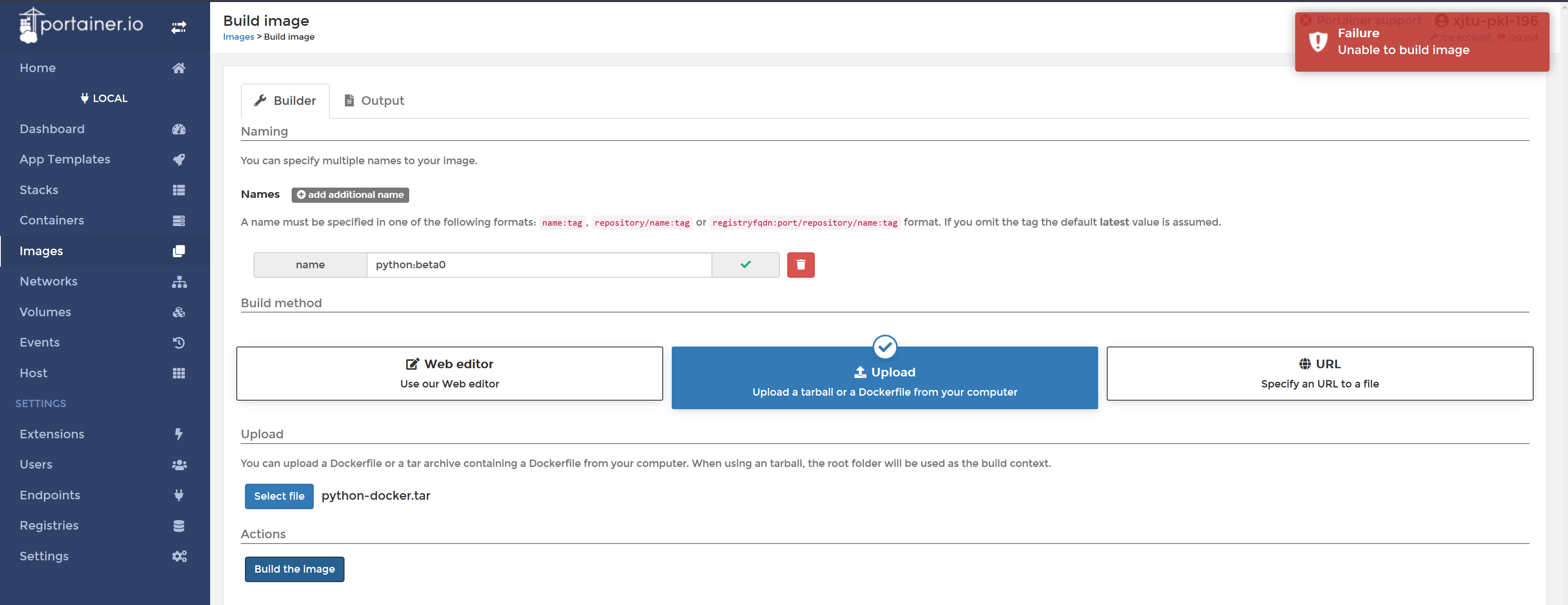 Unable Build Image · Issue 2984 · Portainerportainer · Github