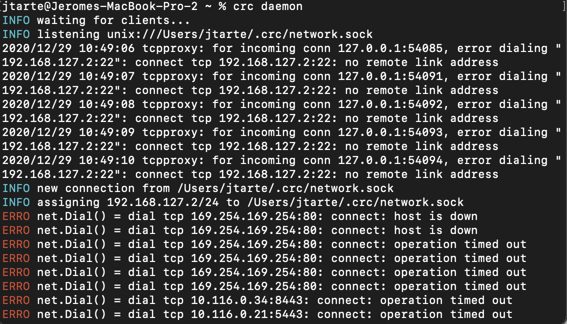 crc start command hangs when crc is restarted a second time · Issue #1790 · crc-org/crc · GitHub