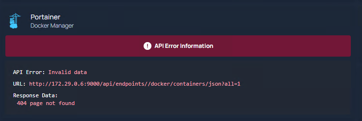 [Bug] Portainer widget not working, error 404 · Issue #700 · gethomepage/homepage · GitHub