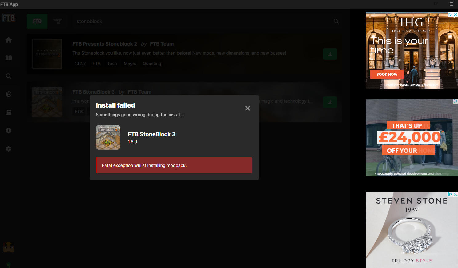 I Recive A Fatal Error Whilst Trying To Download A Modpack · Issue 979